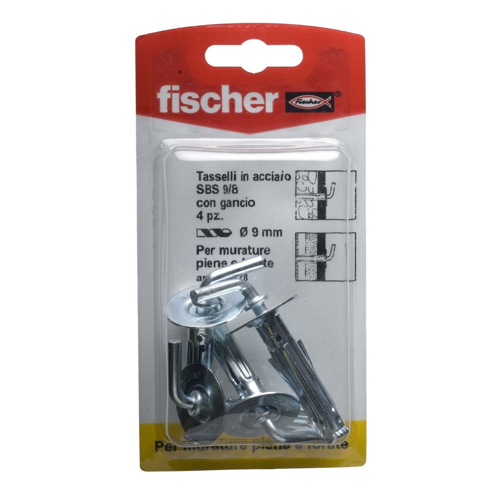 4 Tasselli Con Gancio Sbs 9/8 - Fischer | Brico io